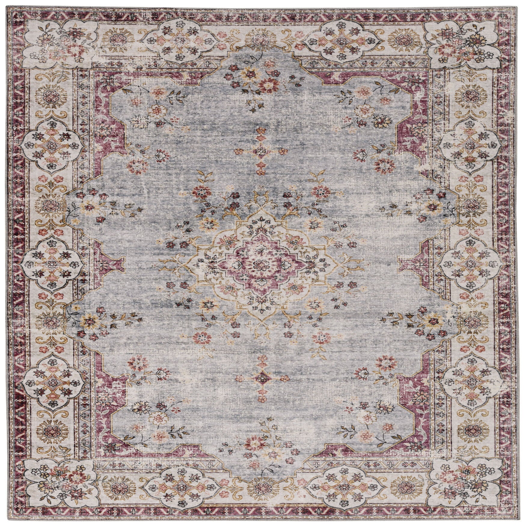 Washable Lennox Pale Blue/Ivory Rug | Eloquii