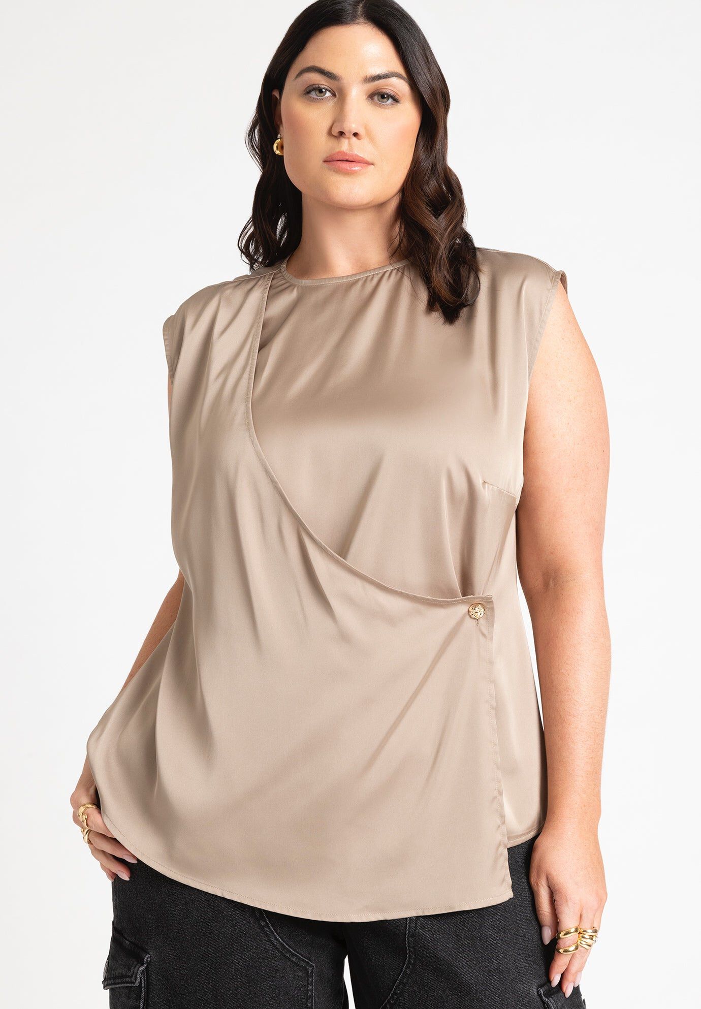 Overlap Front Blouse | Eloquii