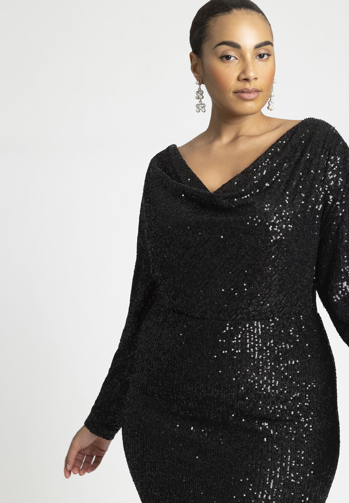 Mini Cowl Sequin Dress | Eloquii