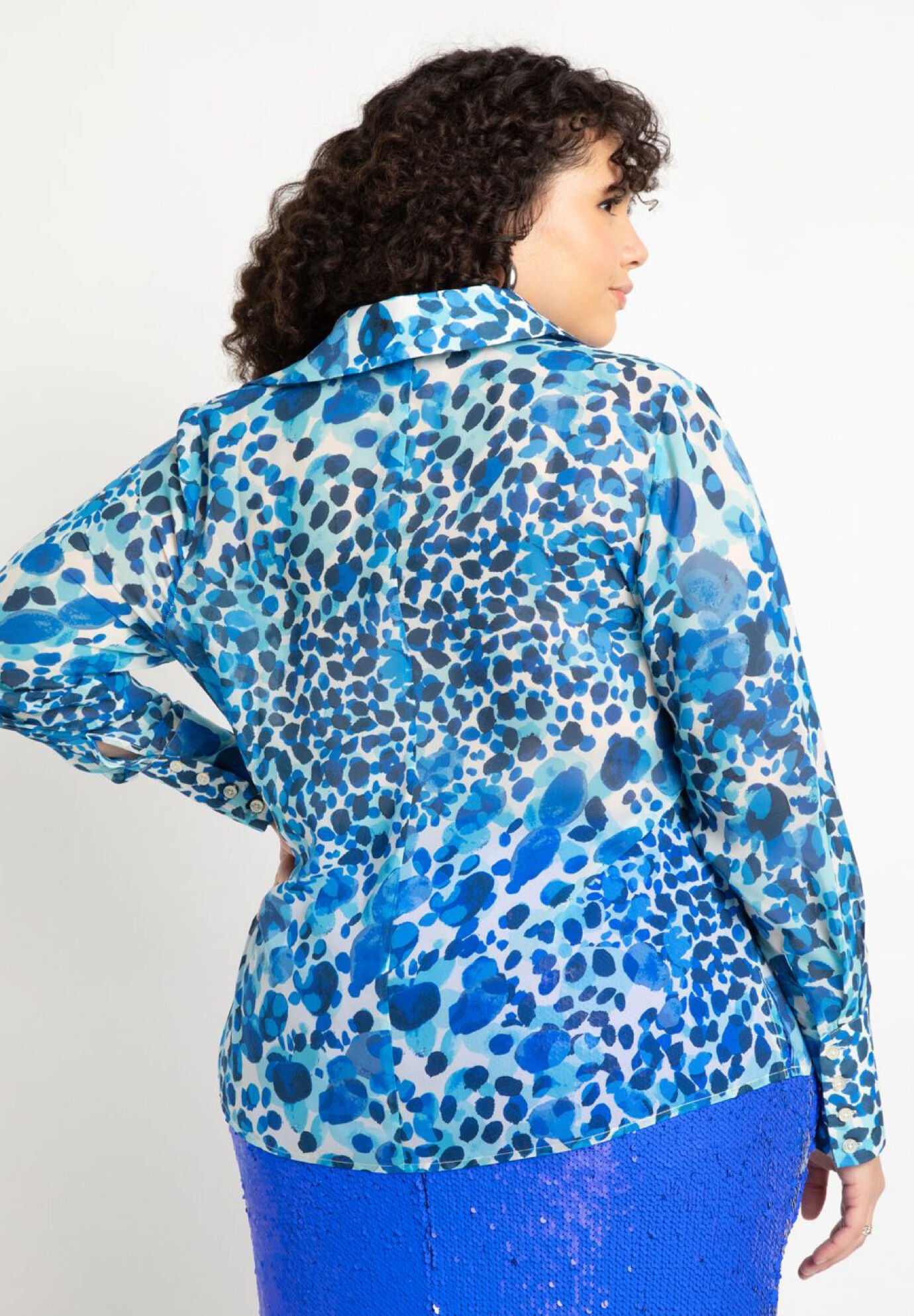 Sheer Button Up Blouse | Eloquii