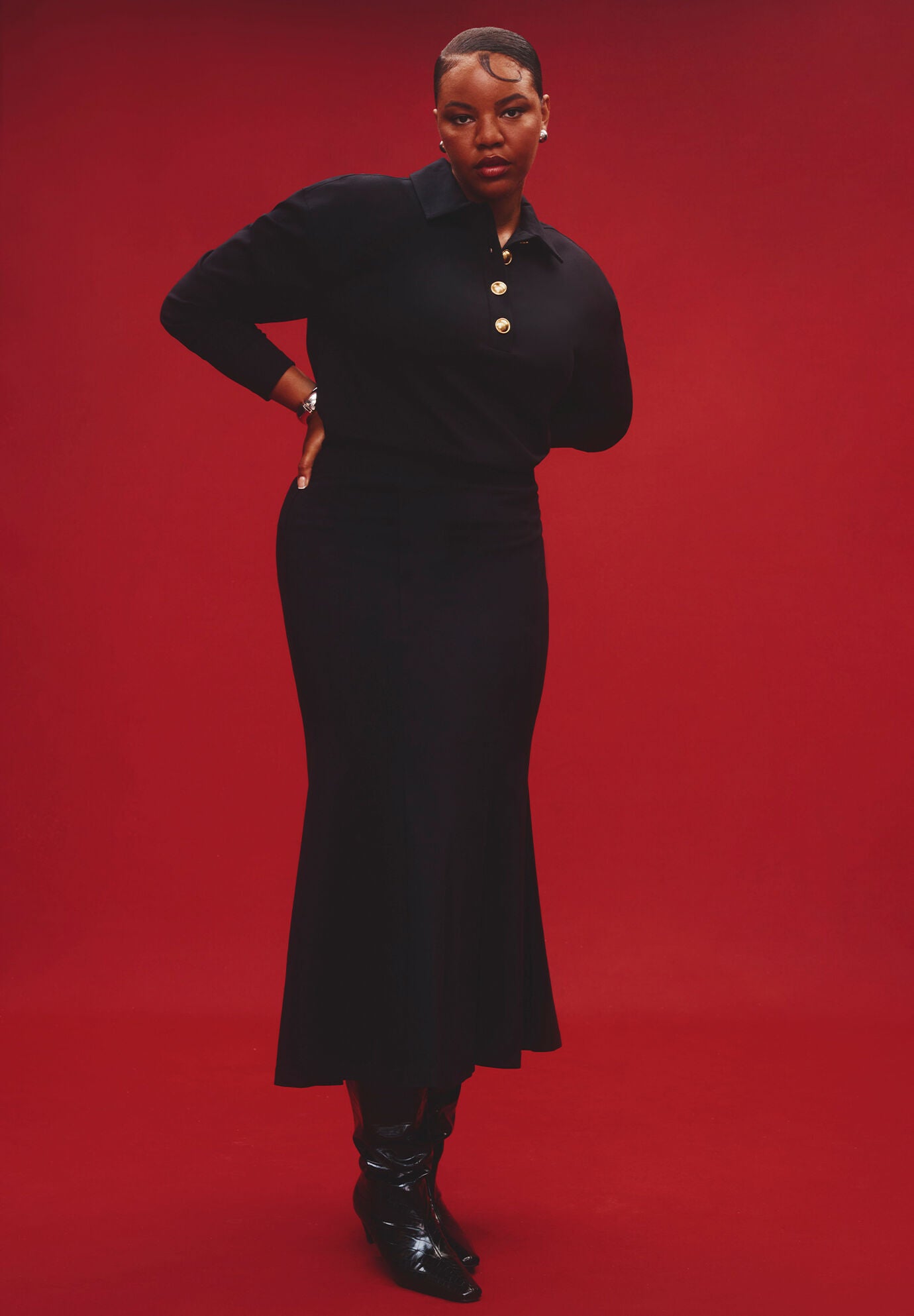 Exaggerated Shoulder Collar Top | Eloquii