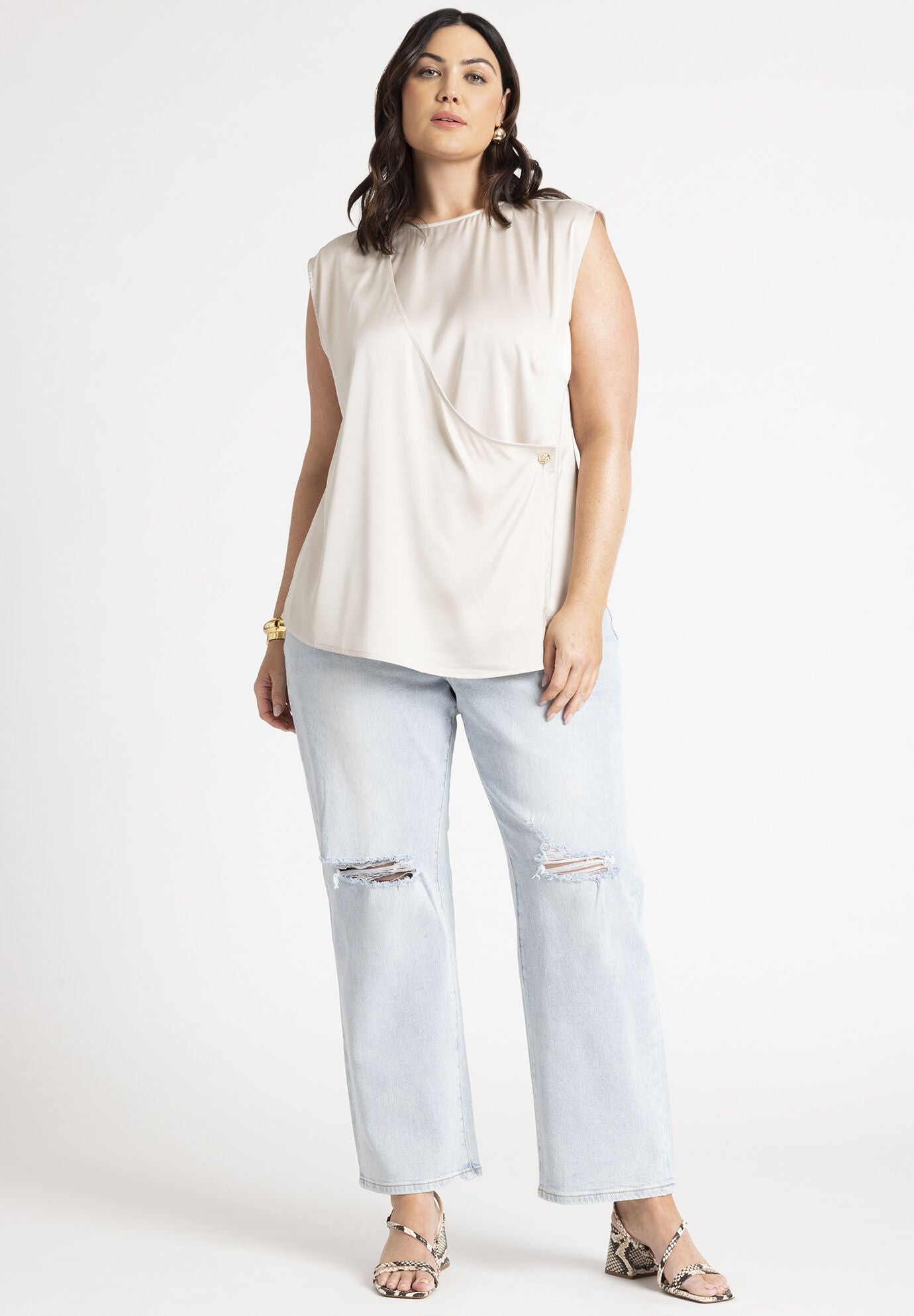 Overlap Front Blouse | Eloquii