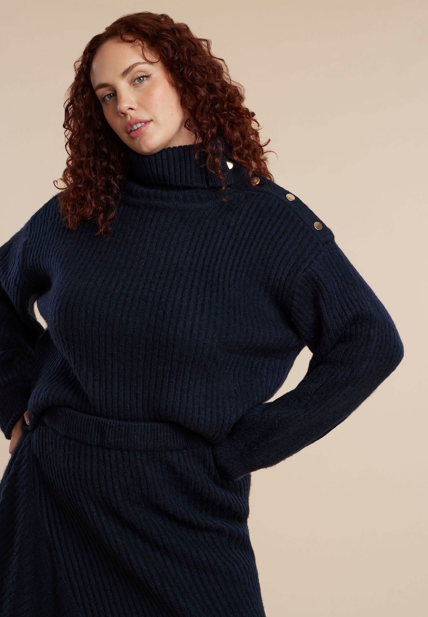Oversized Button Detail Sweater | ELOQUII