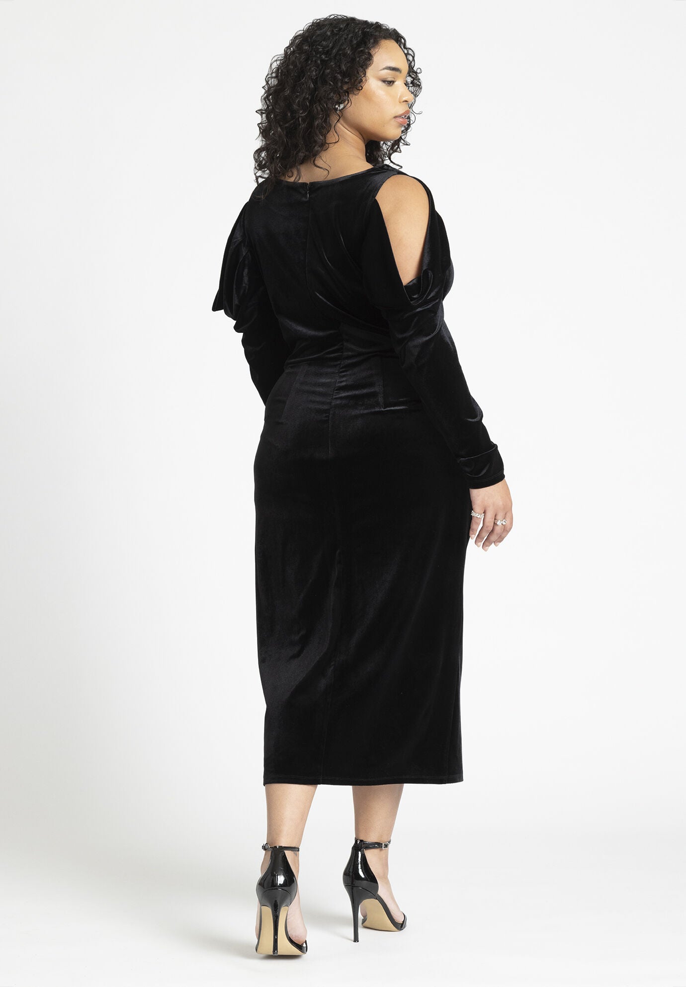 Draped Velvet Column Dress | Eloquii