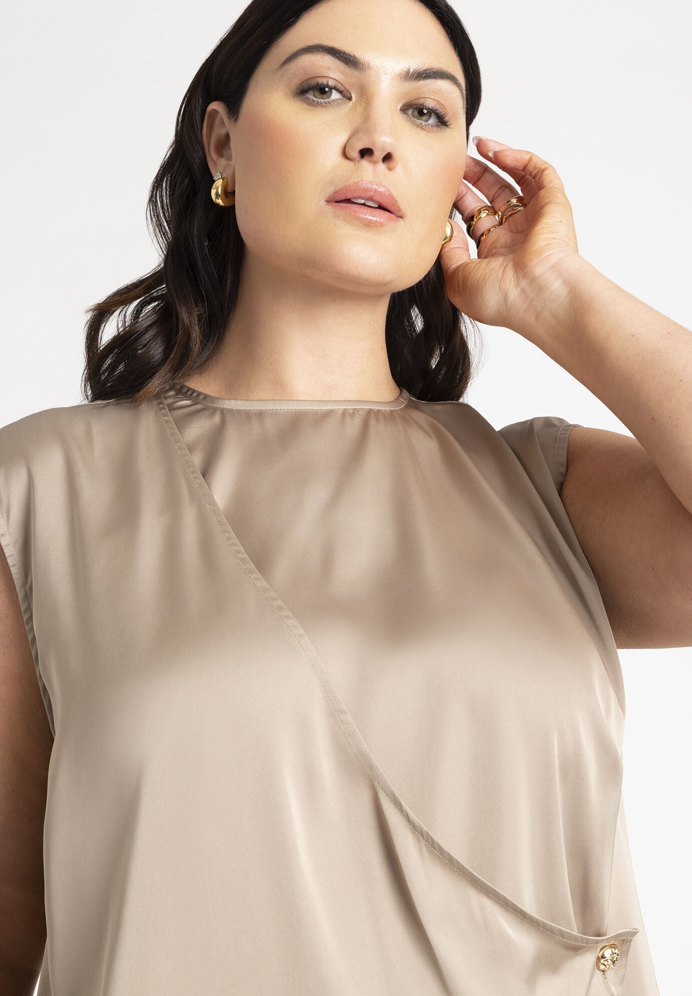 Overlap Front Blouse | Eloquii