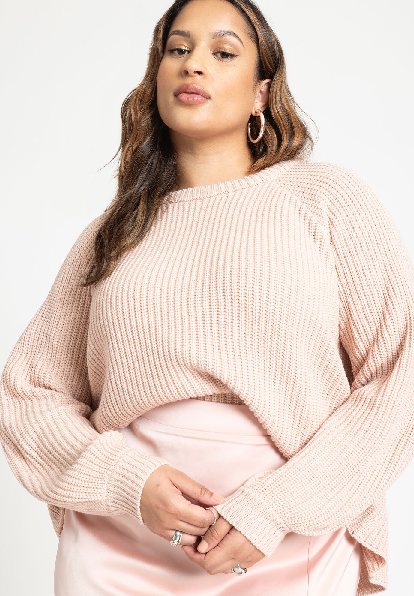 Draped Open Back Sweater | Eloquii