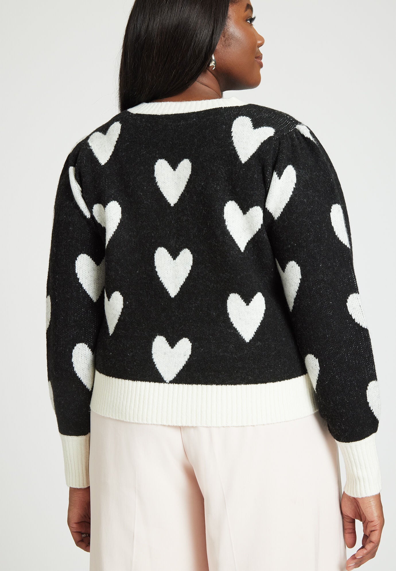 Heart Intarsia Cropped Sweater | Eloquii