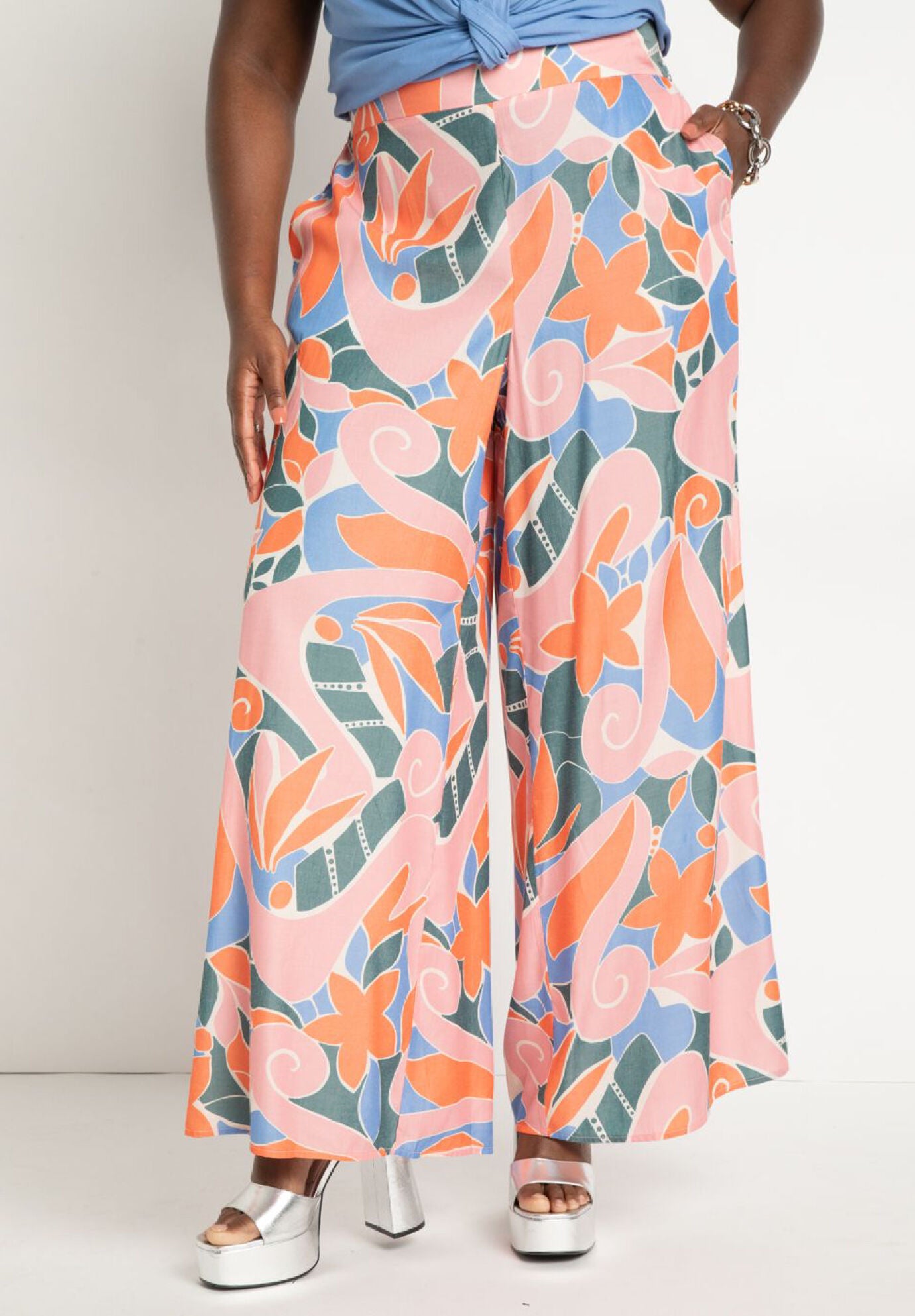Printed Wide Leg Pant Eloquii