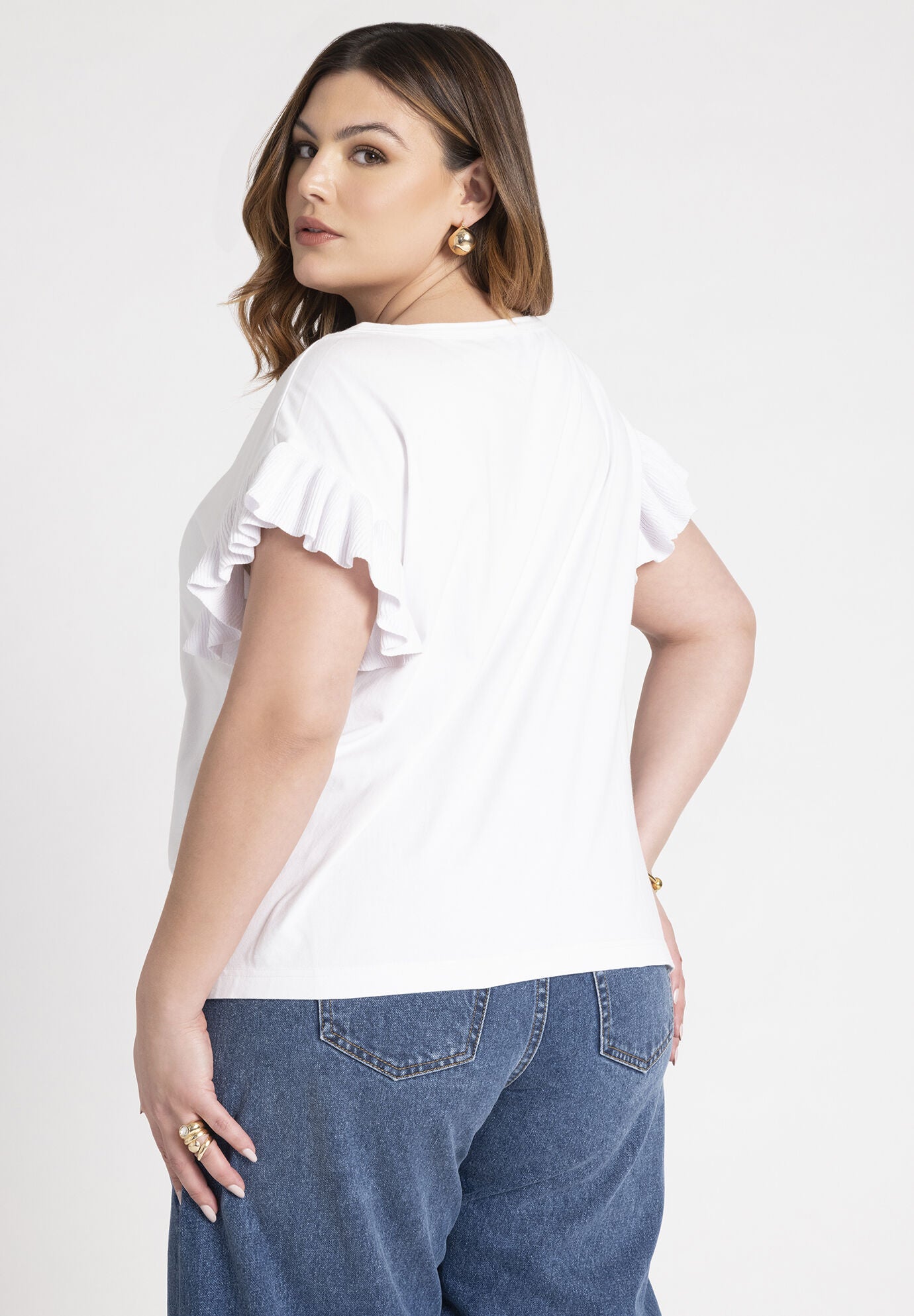 Ruffle Sleeve Tee | Eloquii