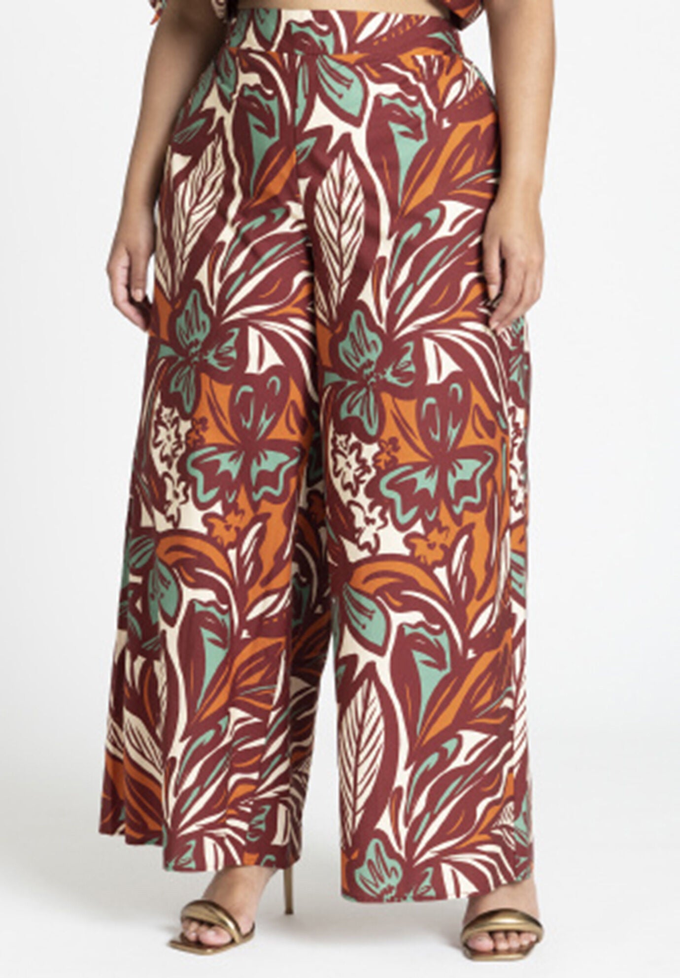 Wide Leg Printed Pant - High Rise, Easy Fit, Sunshine Florals | Eloquii