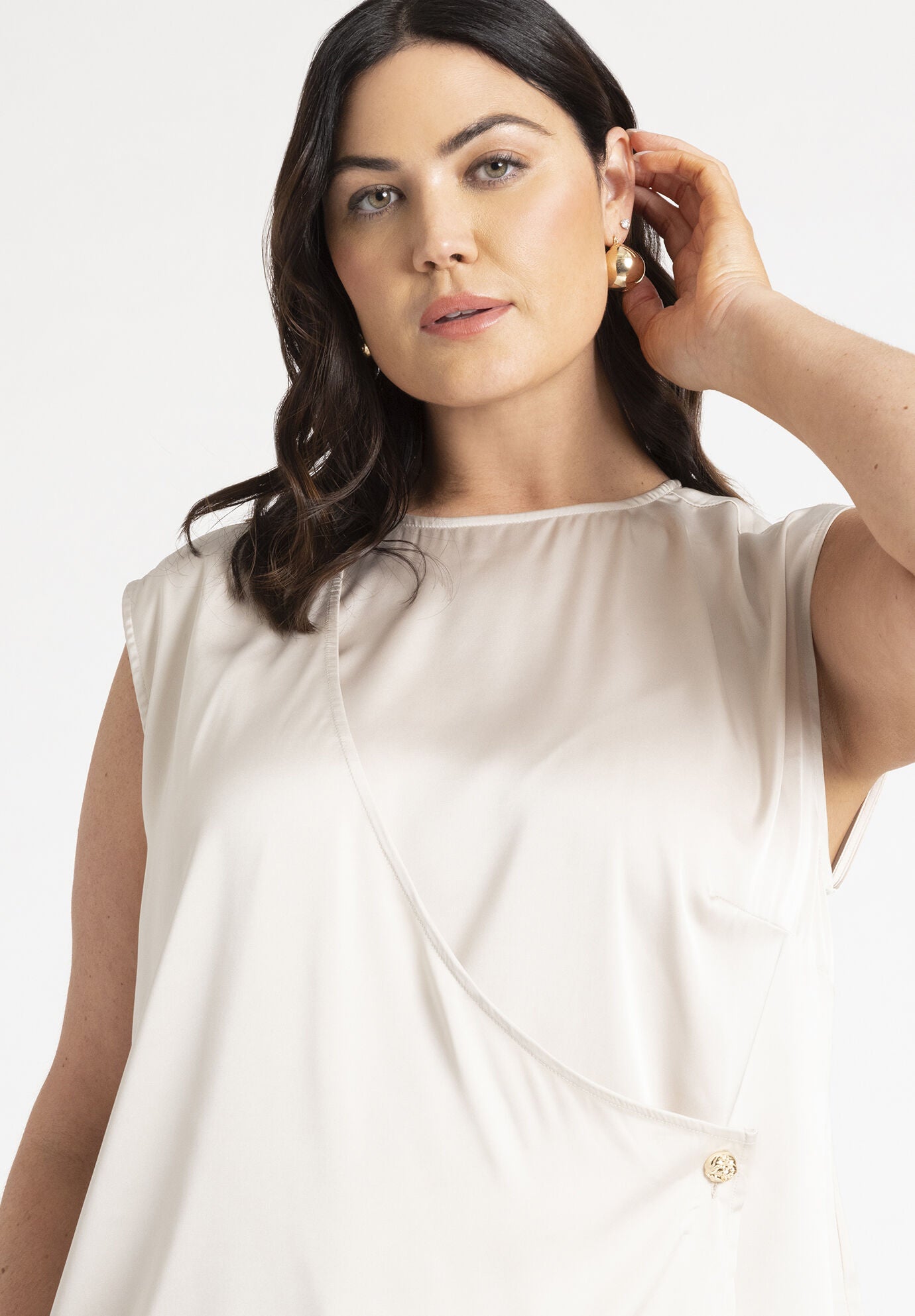 Overlap Front Blouse | Eloquii