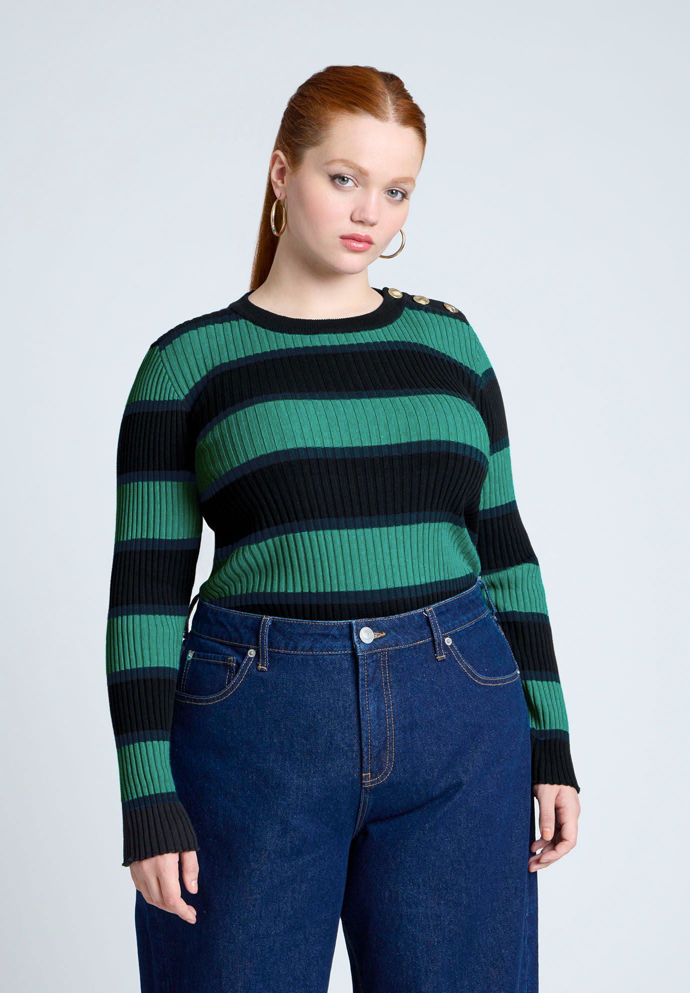 Pearl Neckline Sweater with Cinched Waist, 4474645 | Eloquii Pearl Neckline Sweater with Cinched Waist, 4474645 | Eloquii