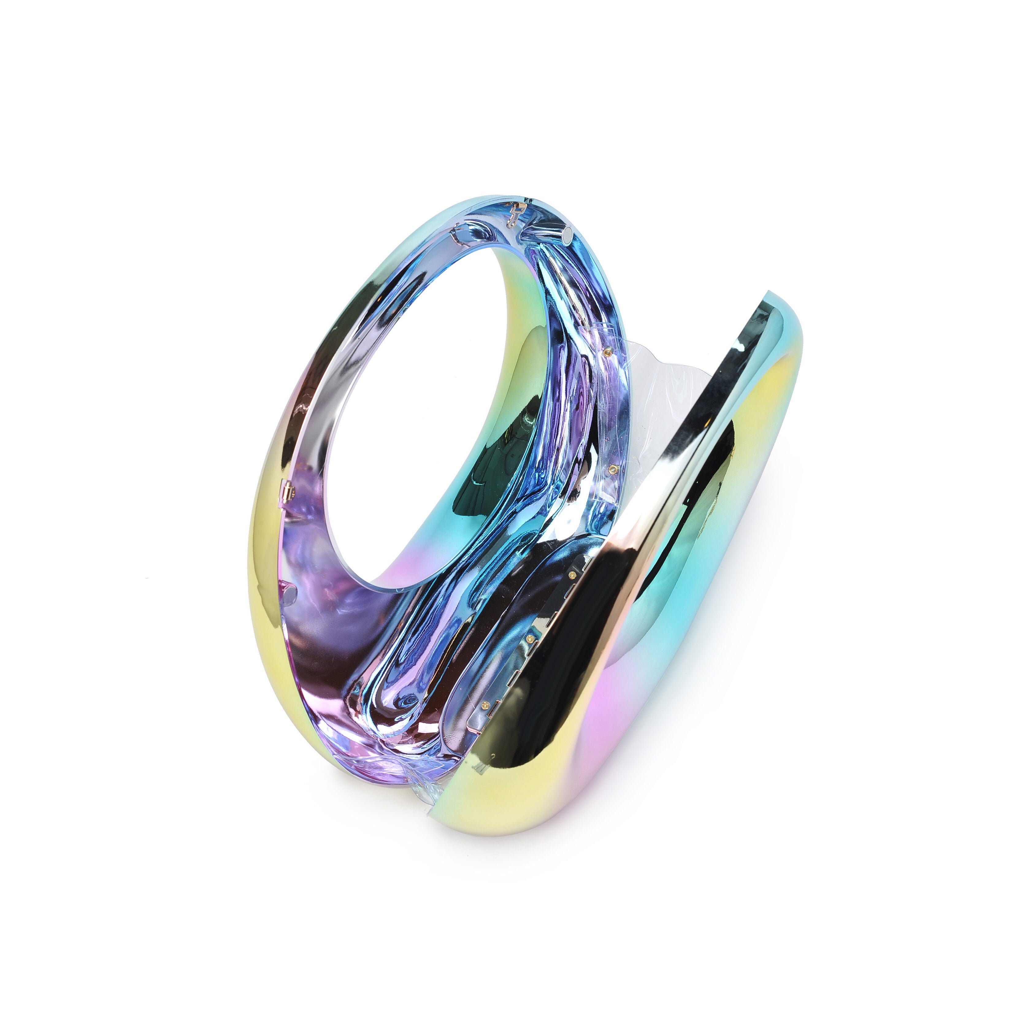 Bess Structured Evening Bag - Chic Acrylic Handbag, Metallic Multi ...