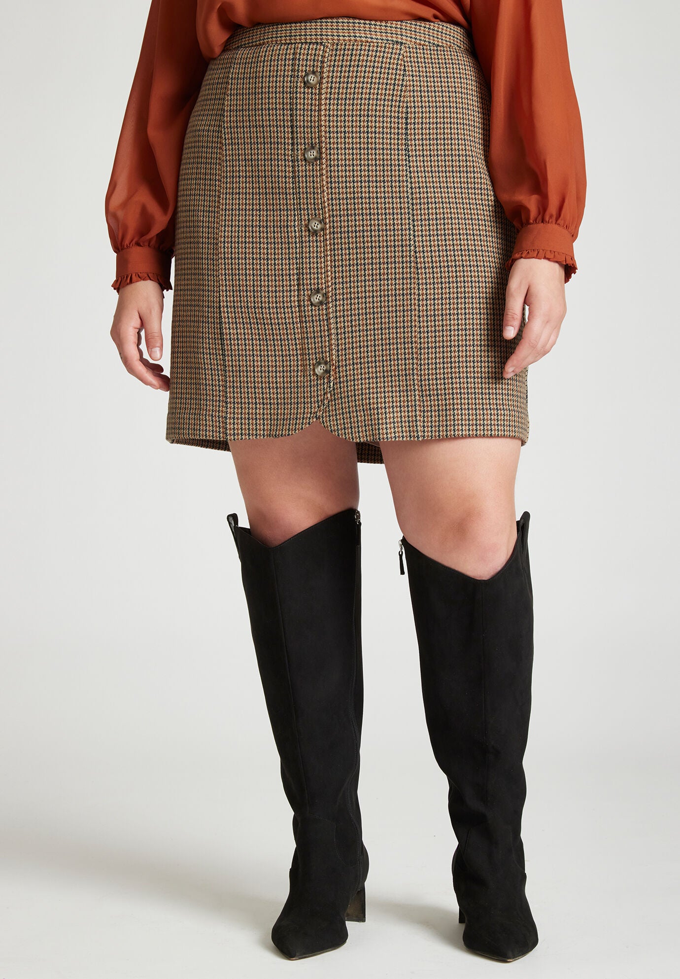 Button Up Mini Skirt | Eloquii