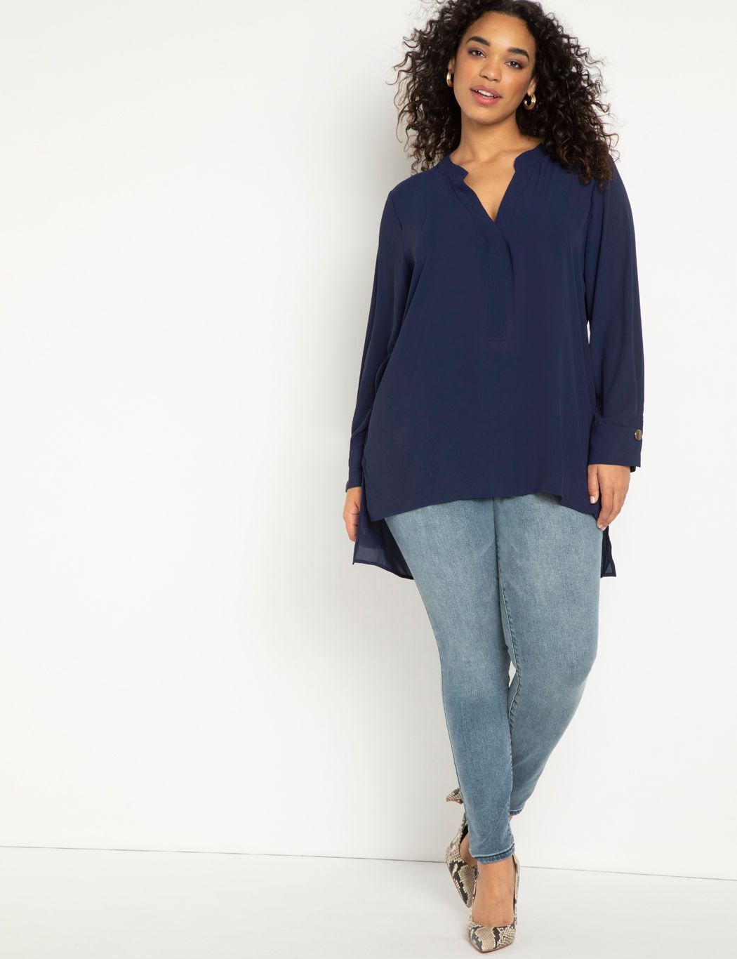 Mandarin Collar Tunic | Eloquii