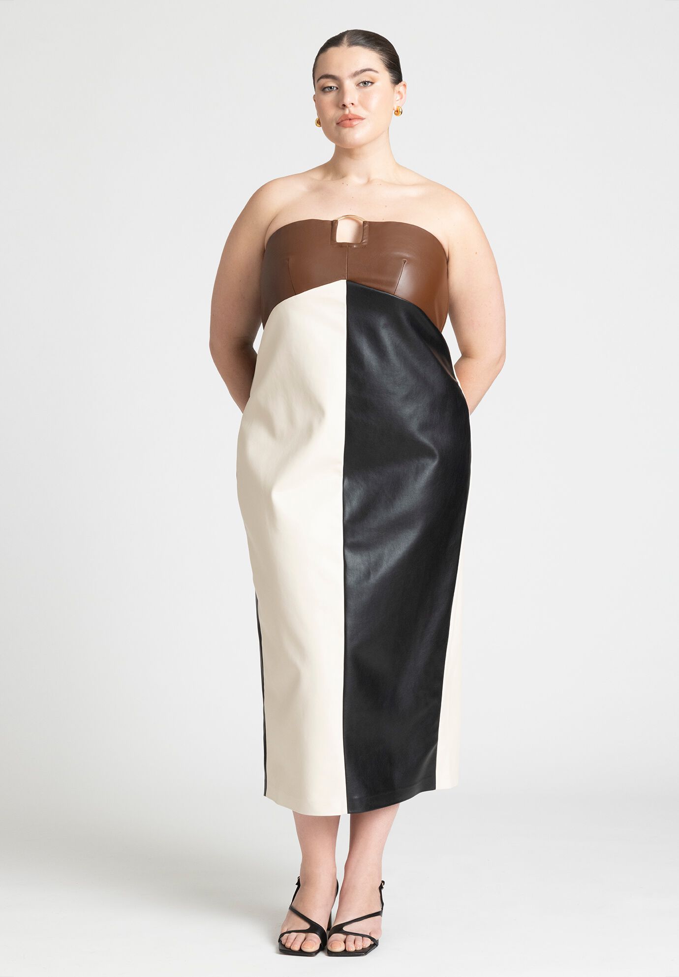 Leather Colorblocked Dress | Eloquii