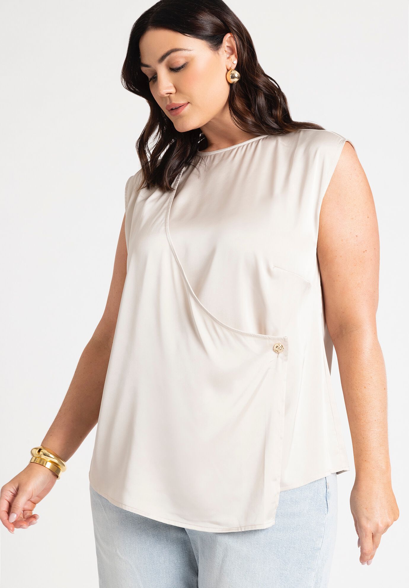 Overlap Front Blouse | Eloquii