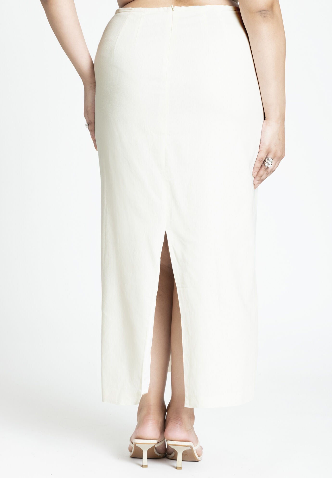 Linen Column Skirt | Eloquii