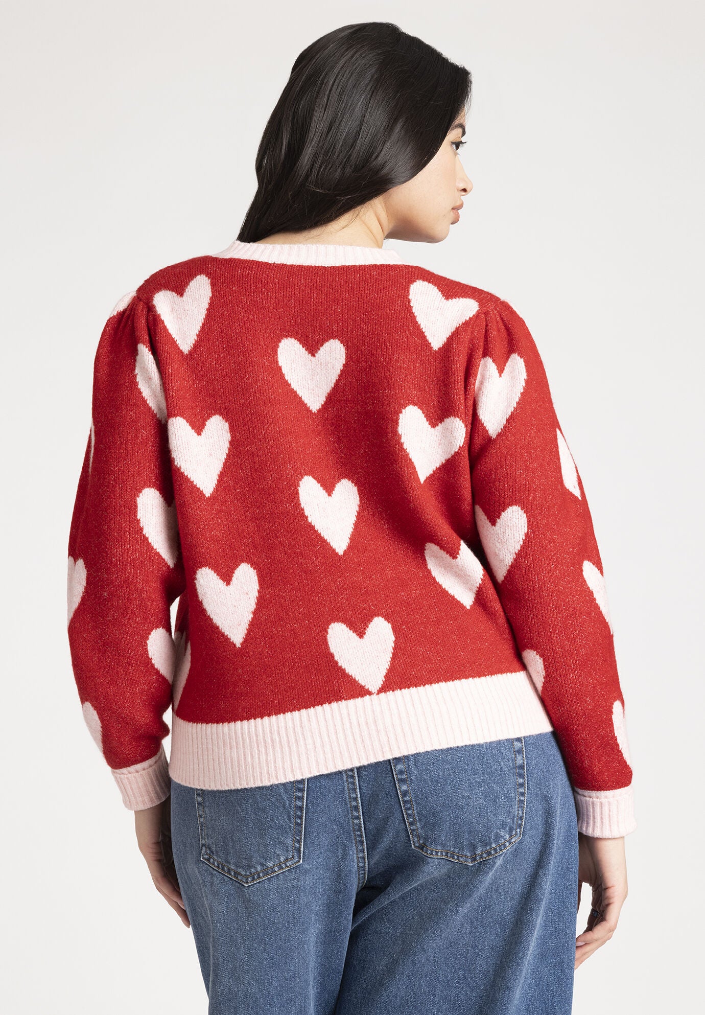 Heart Intarsia Cropped Sweater | Eloquii