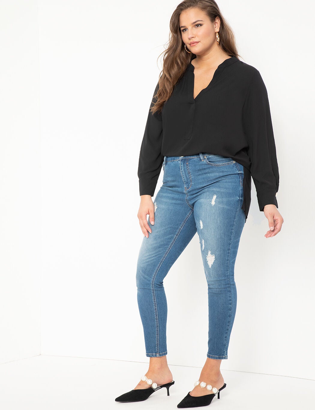 Mandarin Collar Tunic | Eloquii