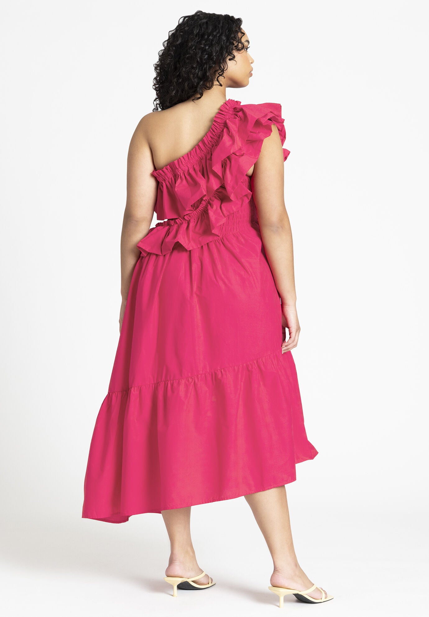 One Shoulder Dramatic Ruffle Dress | Eloquii
