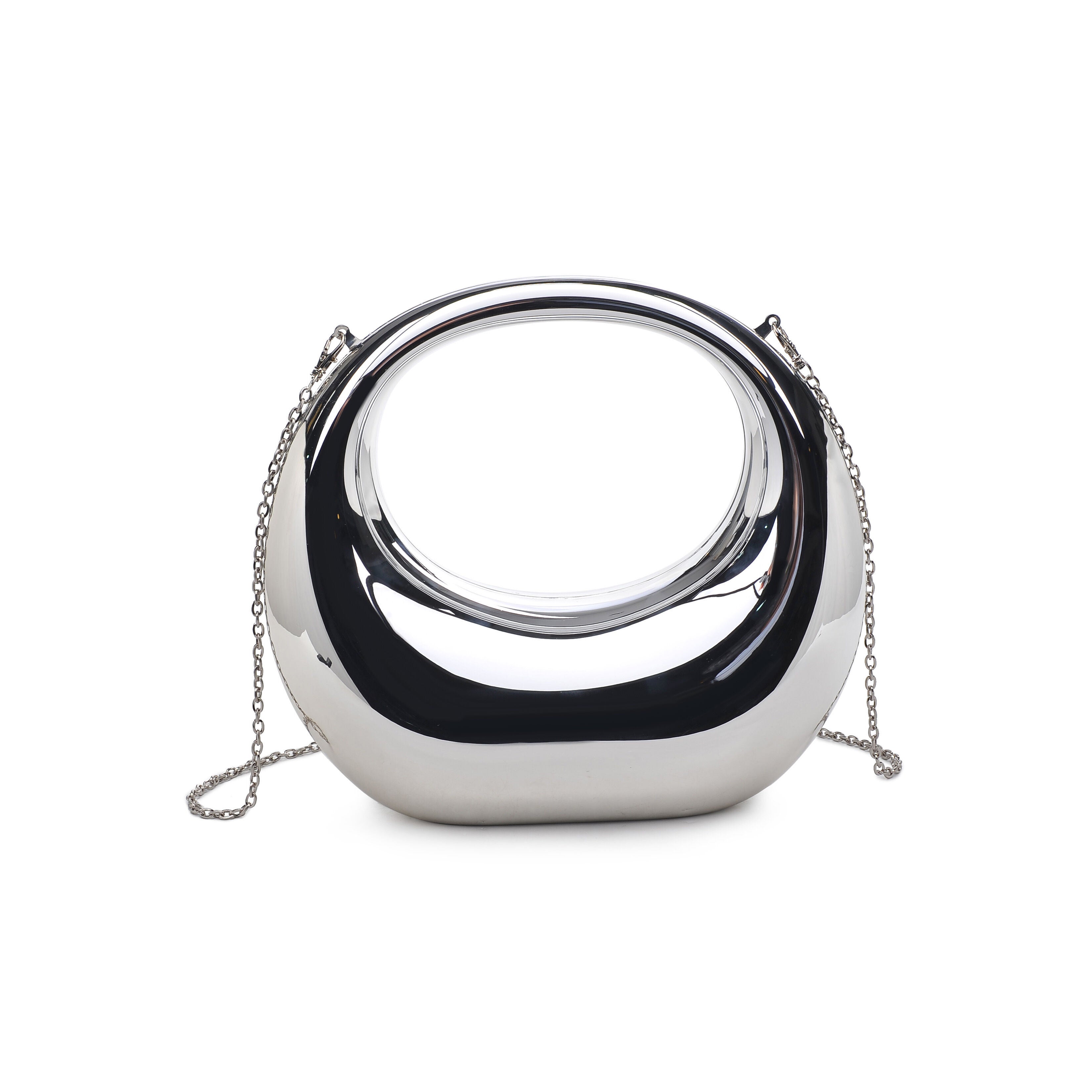 Bess Structured Evening Bag - Chic Acrylic Handbag, Silver | Eloquii