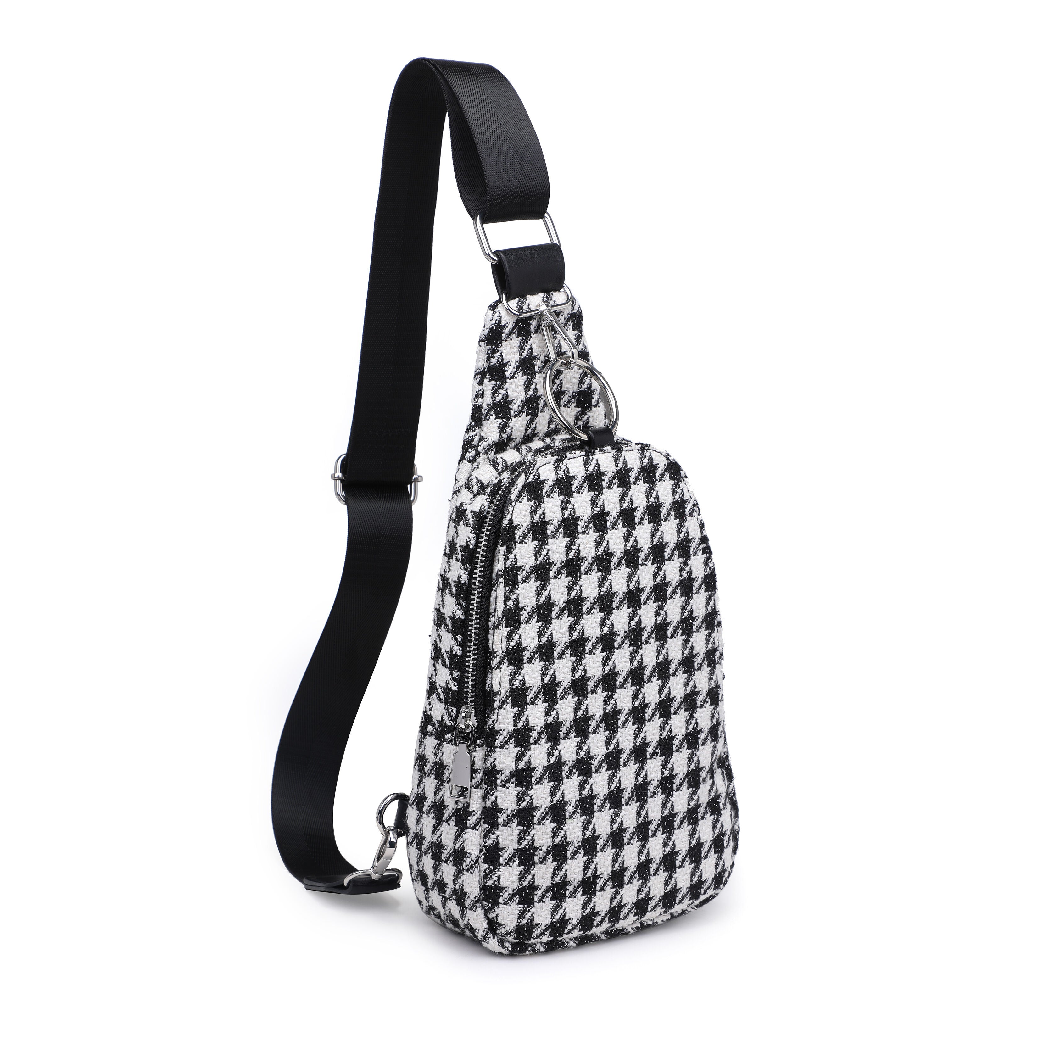 Houndstooth Sling Bag Vegan Leather Accessory, 4484694 | Eloquii