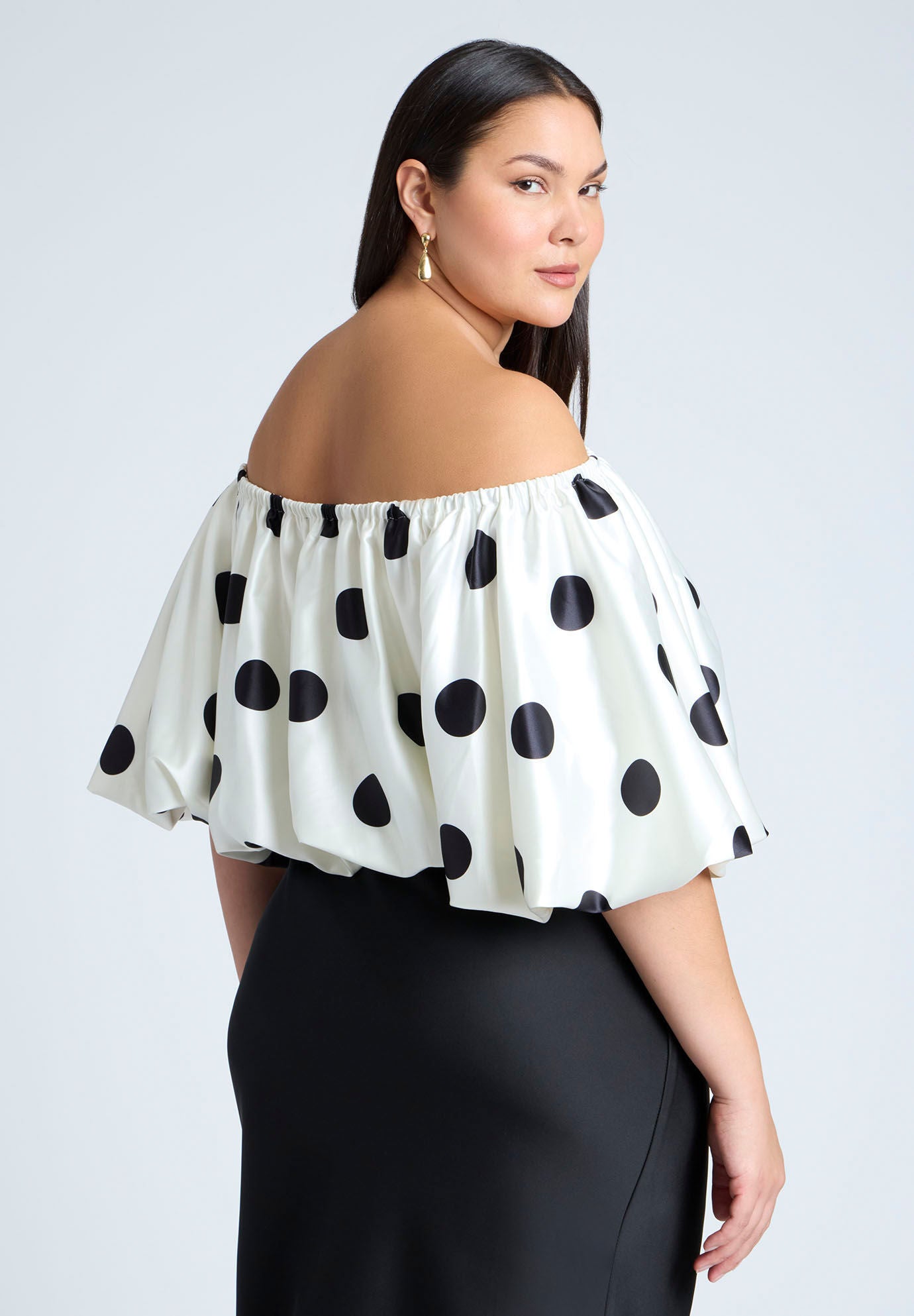 Satin Bubble Top | Eloquii