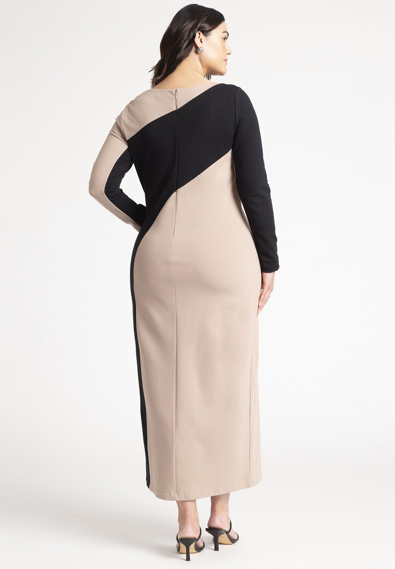 Colorblocked Ponte Dress - Midi Knitted Dress, 4474606 | Eloquii