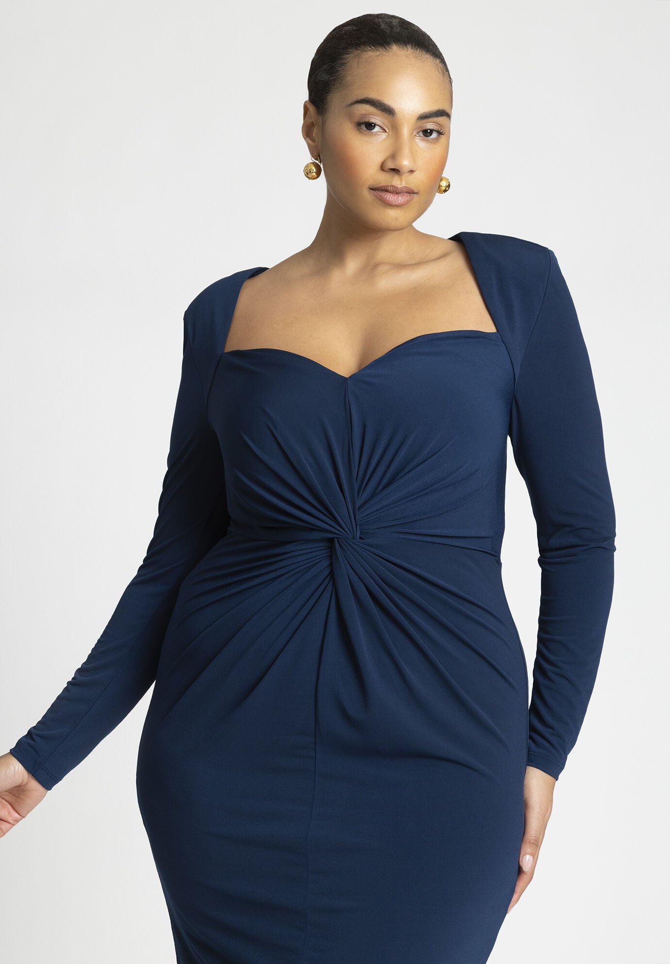 Twist Bodice Fitted Dress | Eloquii