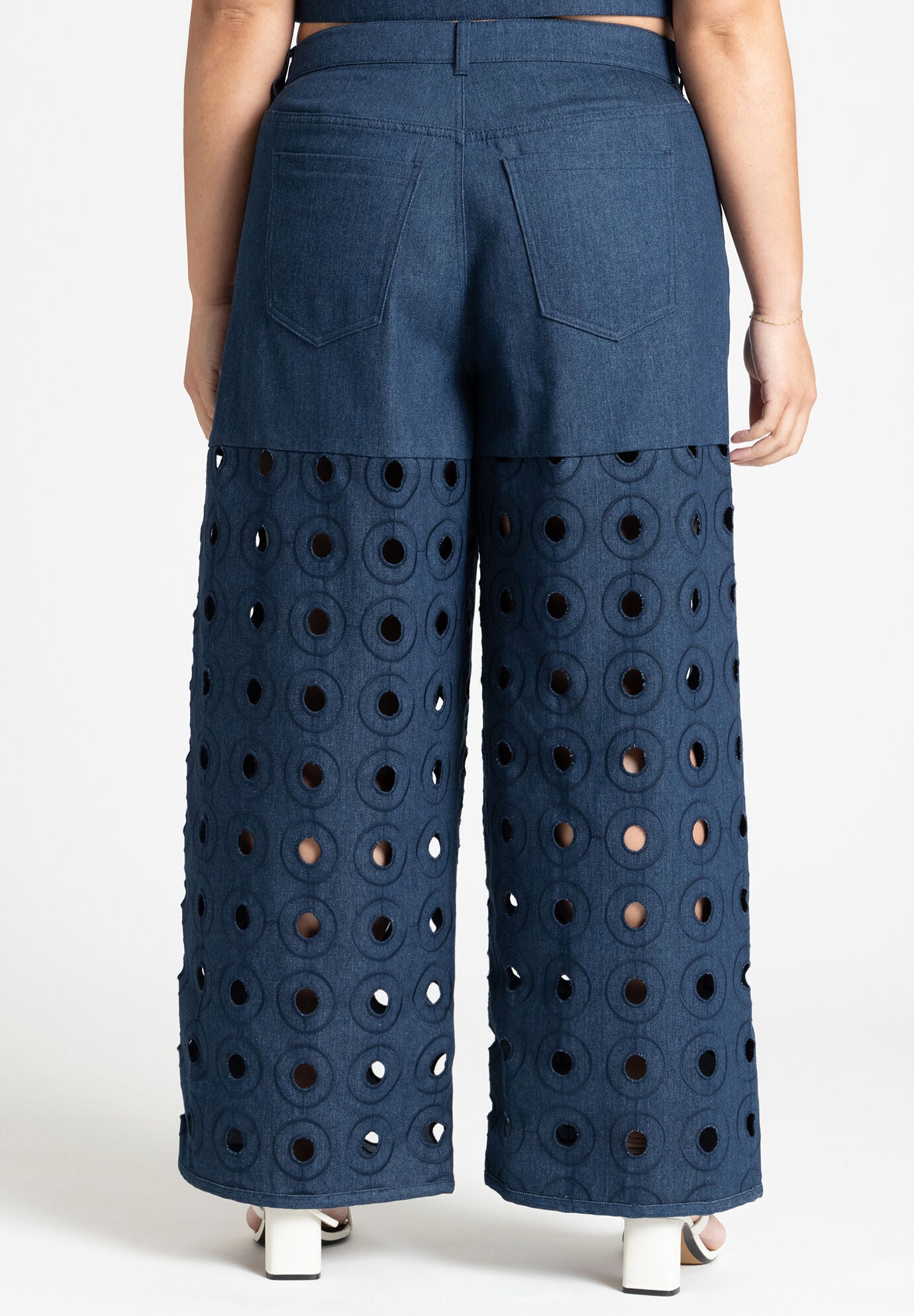 Circular Cutout Denim Pant | Eloquii