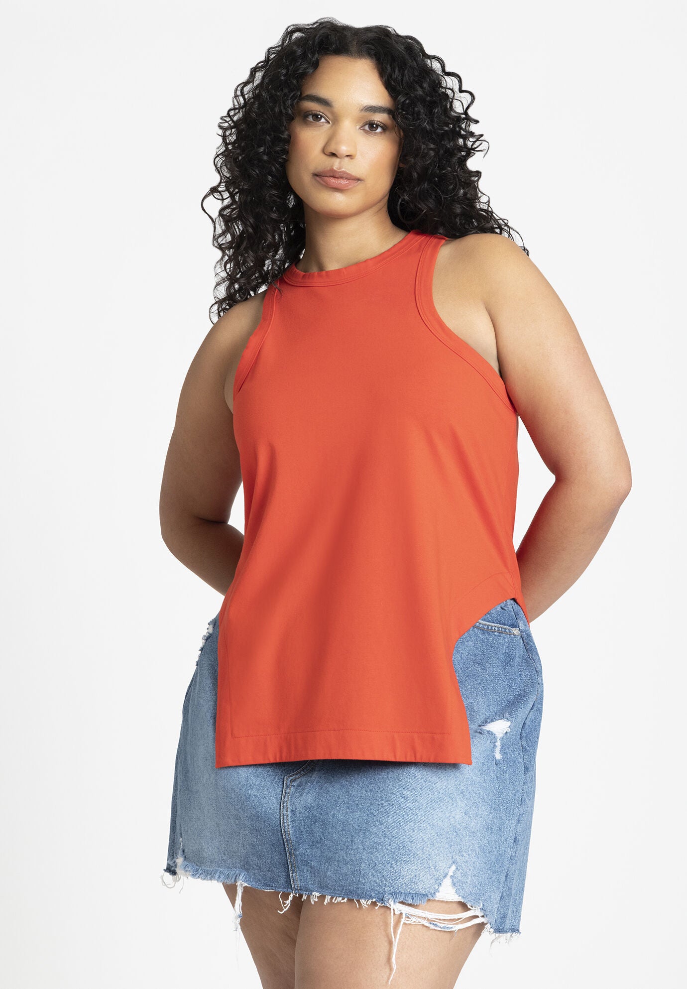 Scooped Hem Tank Top | Eloquii