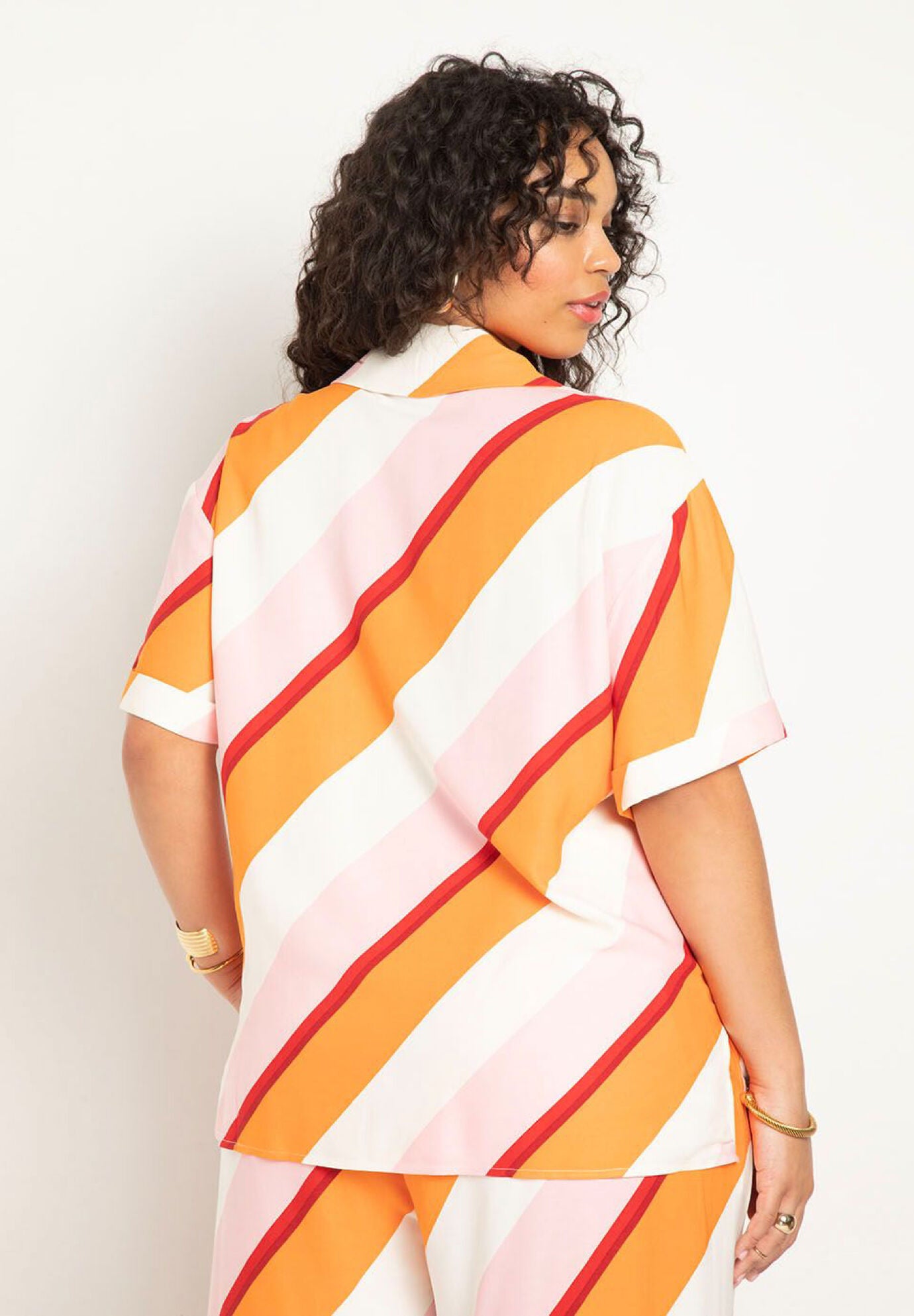 Relaxed Short Sleeve Button Down | Eloquii