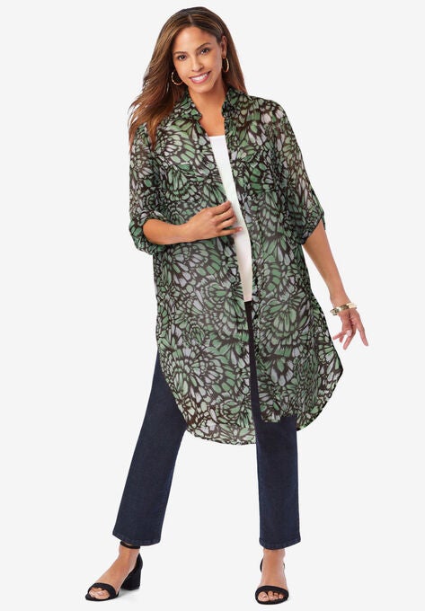 Sheer Georgette Mega Tunic | Eloquii