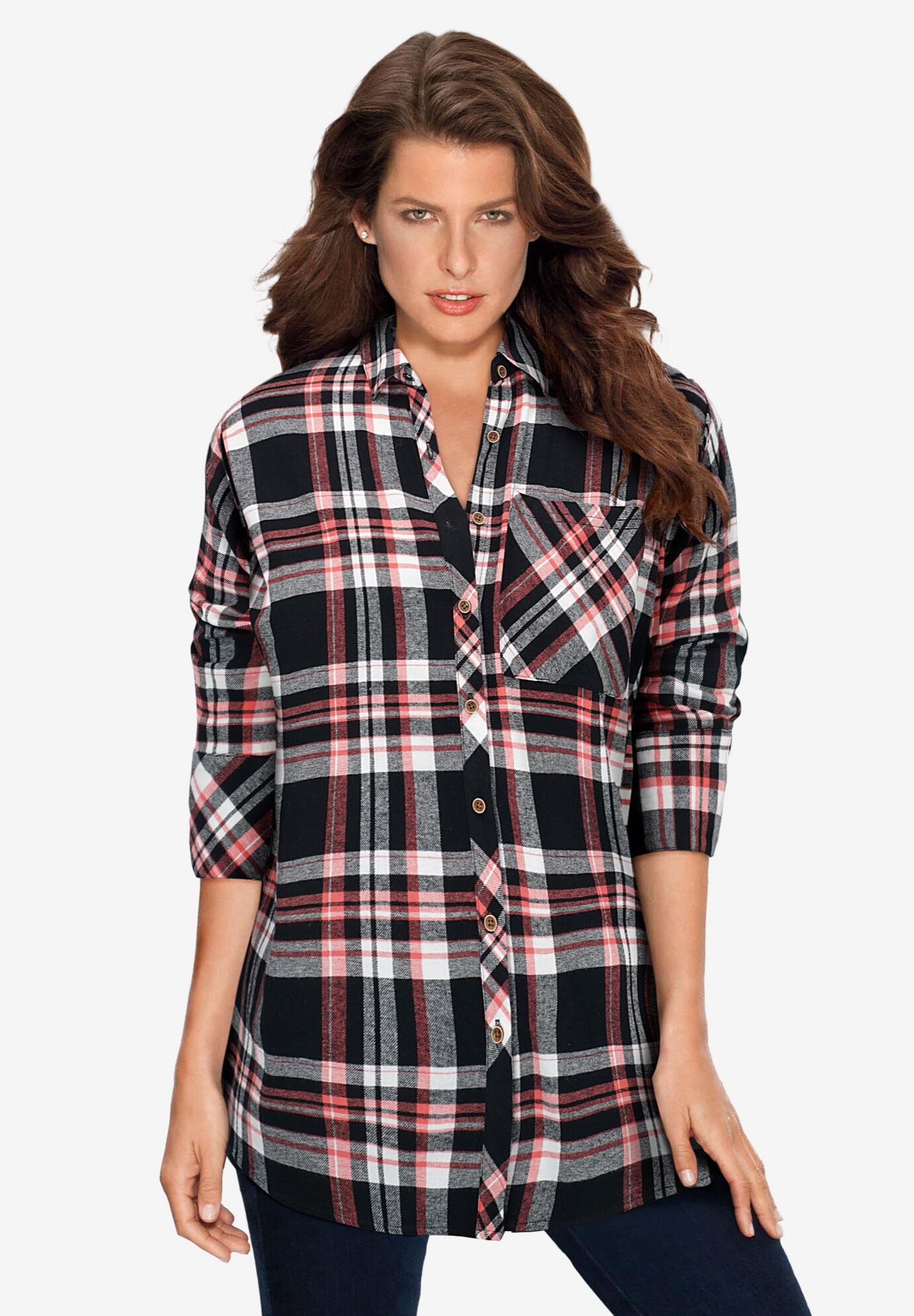 Plaid Flannel Tunic | Eloquii
