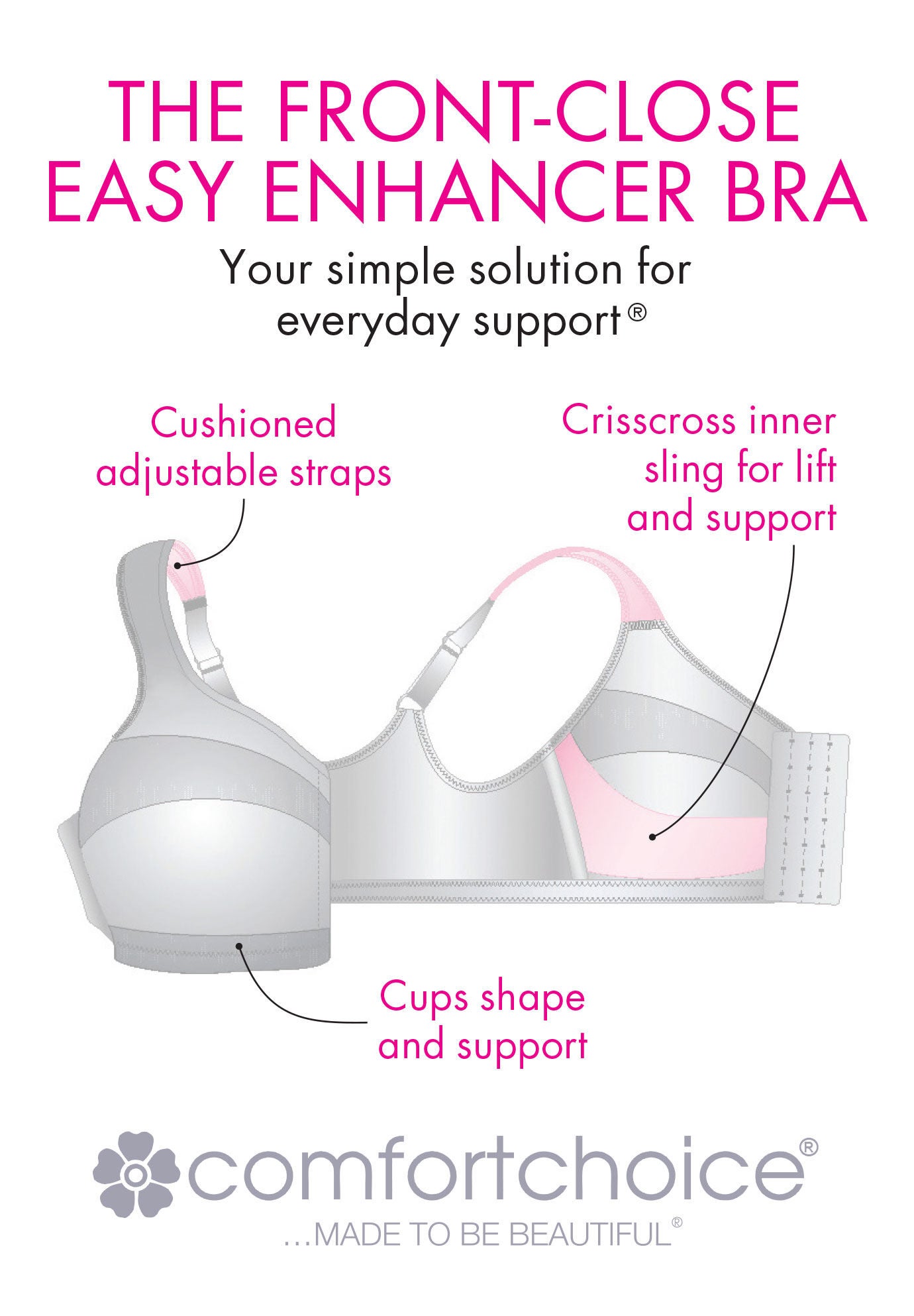 Easy Enhancer® Front Close Wireless Bra Eloquii