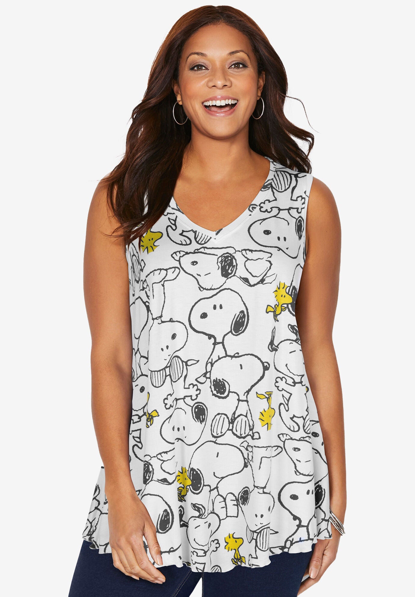 V-neck Snoopy Tank | Eloquii