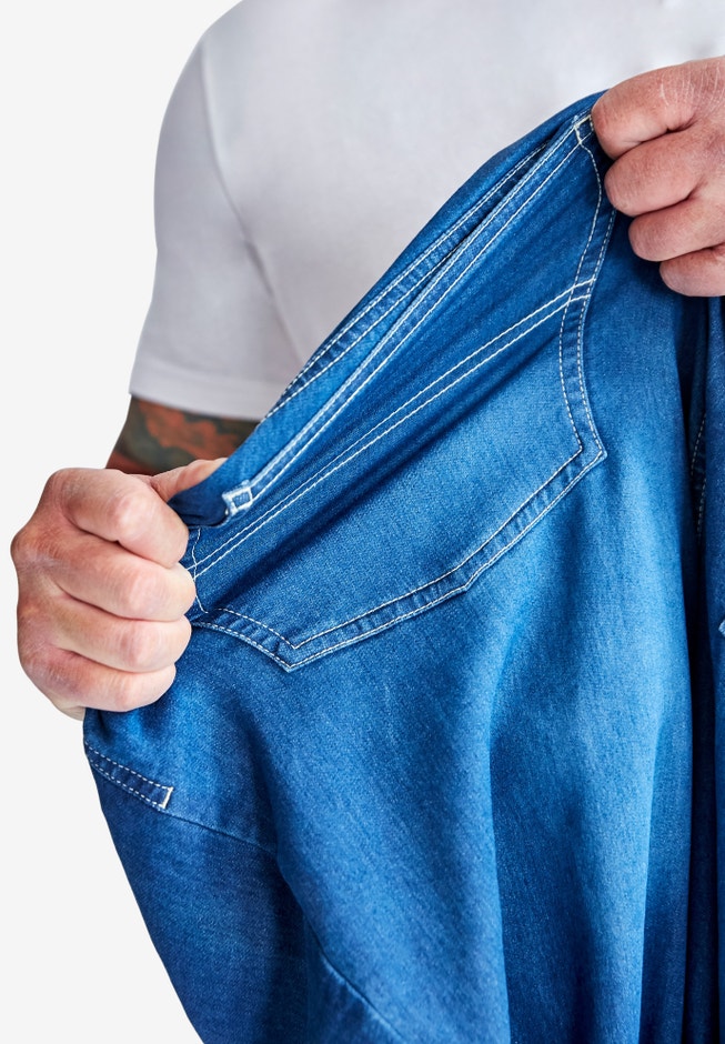 5-Pocket Relaxed Fit Denim Look Sweatpants | ELOQUII