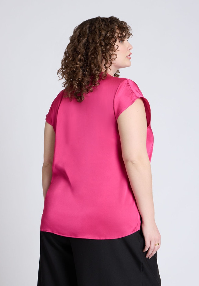 Satin Notch Collar Blouse | ELOQUII