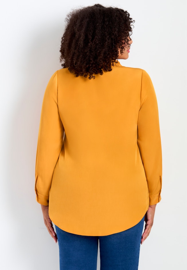 Pleated Button Down Shirt | ELOQUII