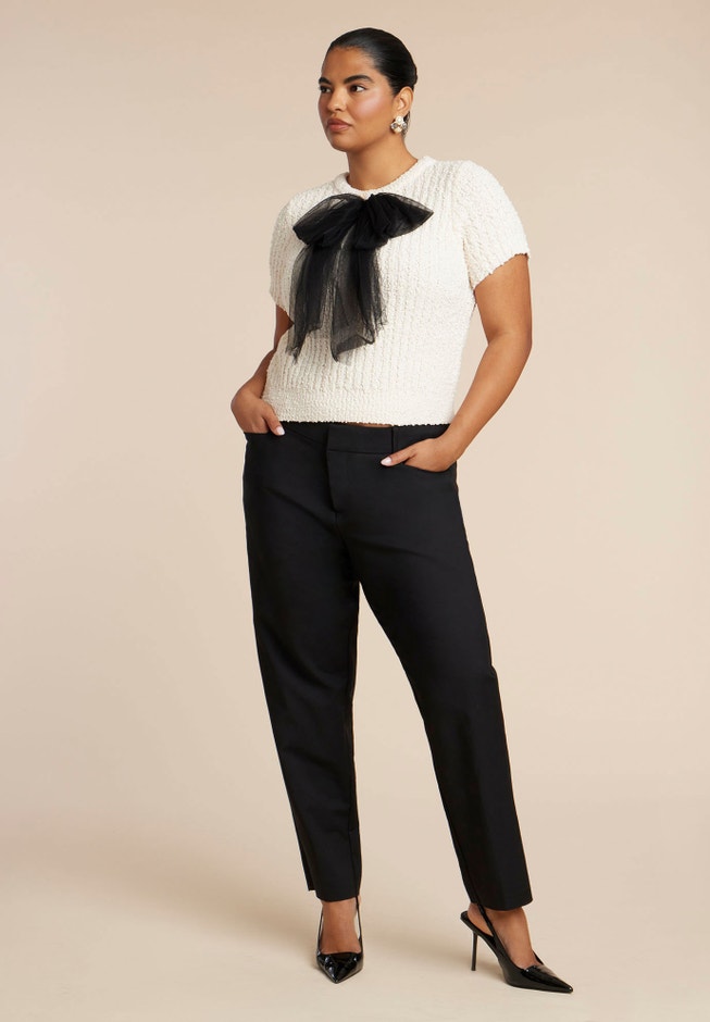 Sweater With Sheer Bow | ELOQUII