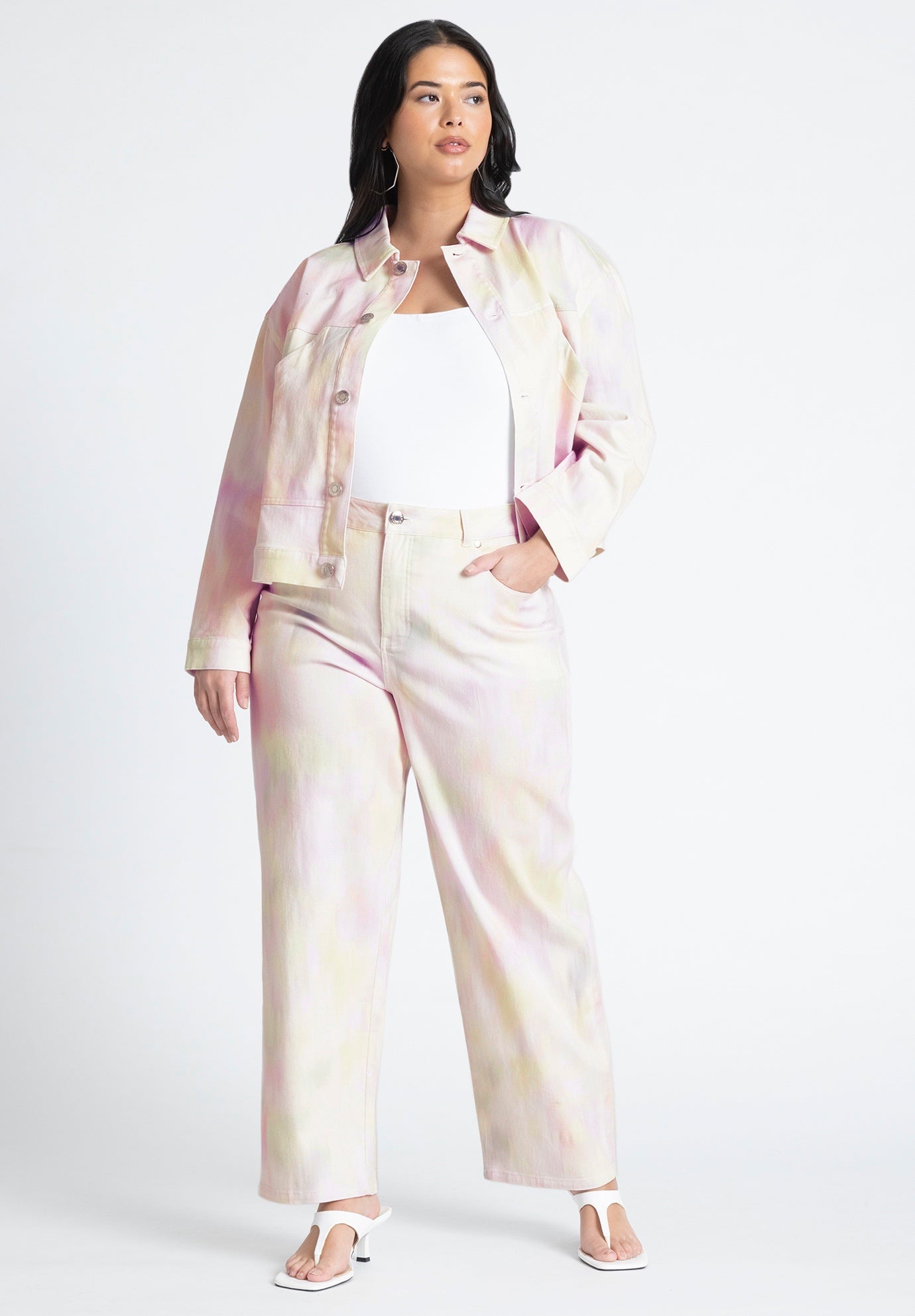 Boxy Denim Jacket With Pocket Detail | Eloquii