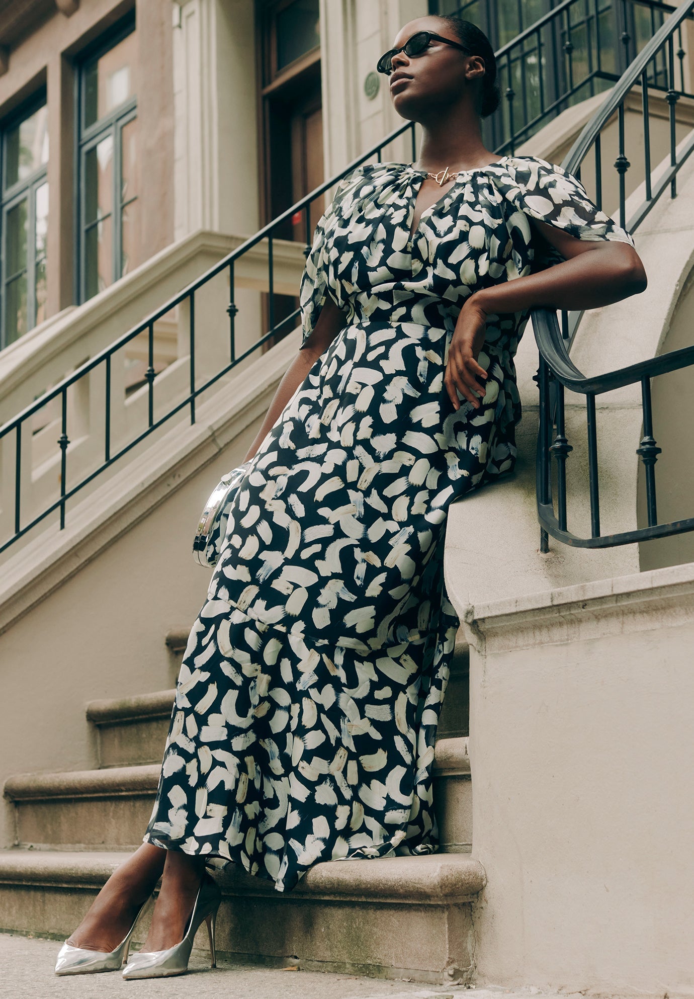 Chiffon Ruched Maxi Dress | Eloquii